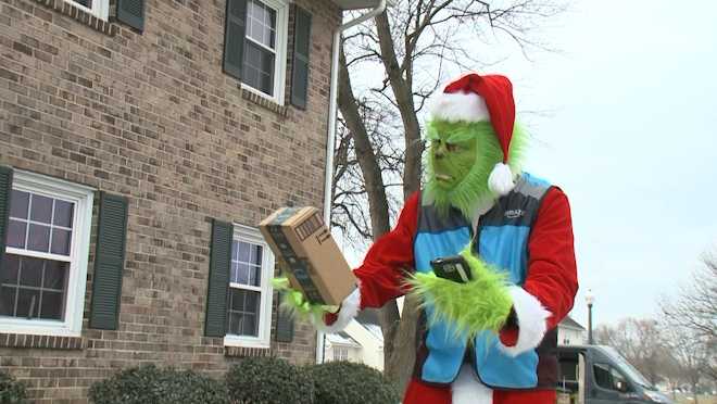Pennsylvania Amazon driver delivers packages dressed as the Grinch