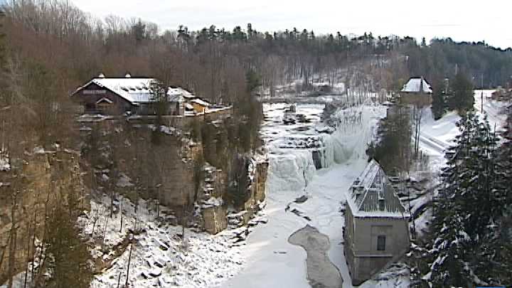 Check out the awesome frozen falls at Ausable Chasm