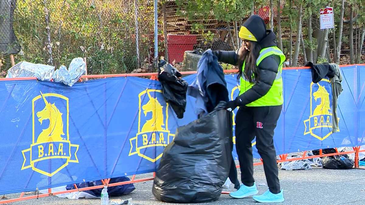 Clothing discarded by athletes at B.A.A. Half Marathon donated to charity