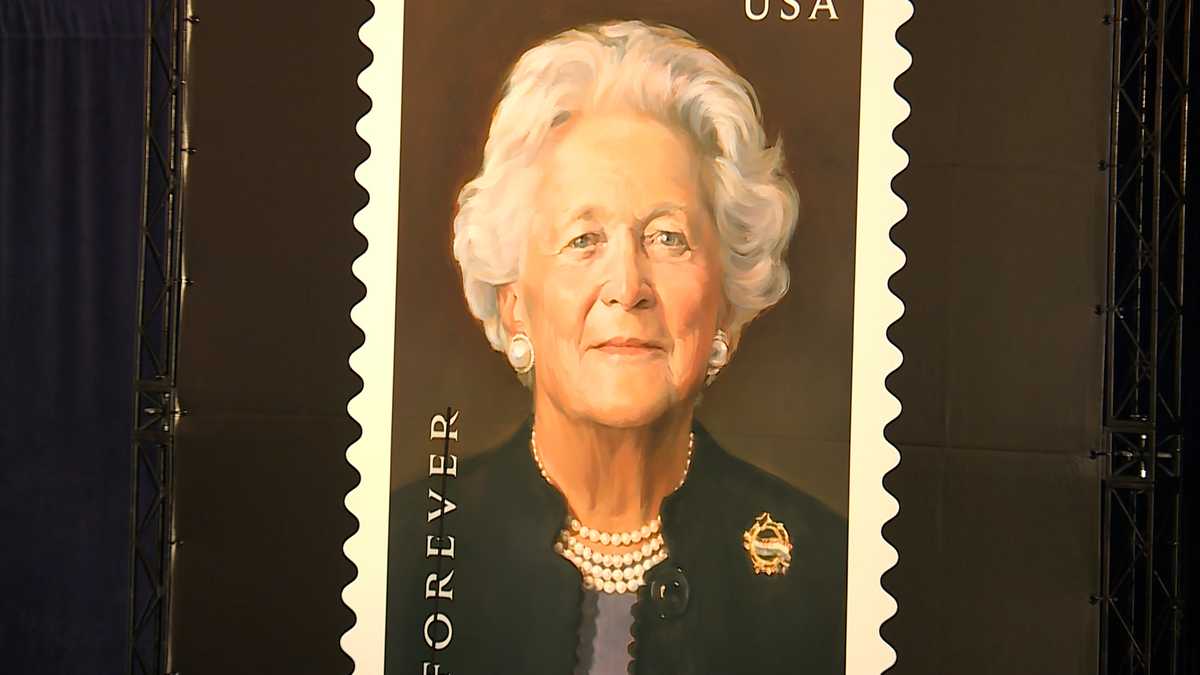 Barbara Bush stamp issued after ceremony in Kennebunkport, Maine
