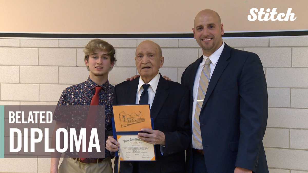 World War II veteran receives high school diploma nearly 80 years later