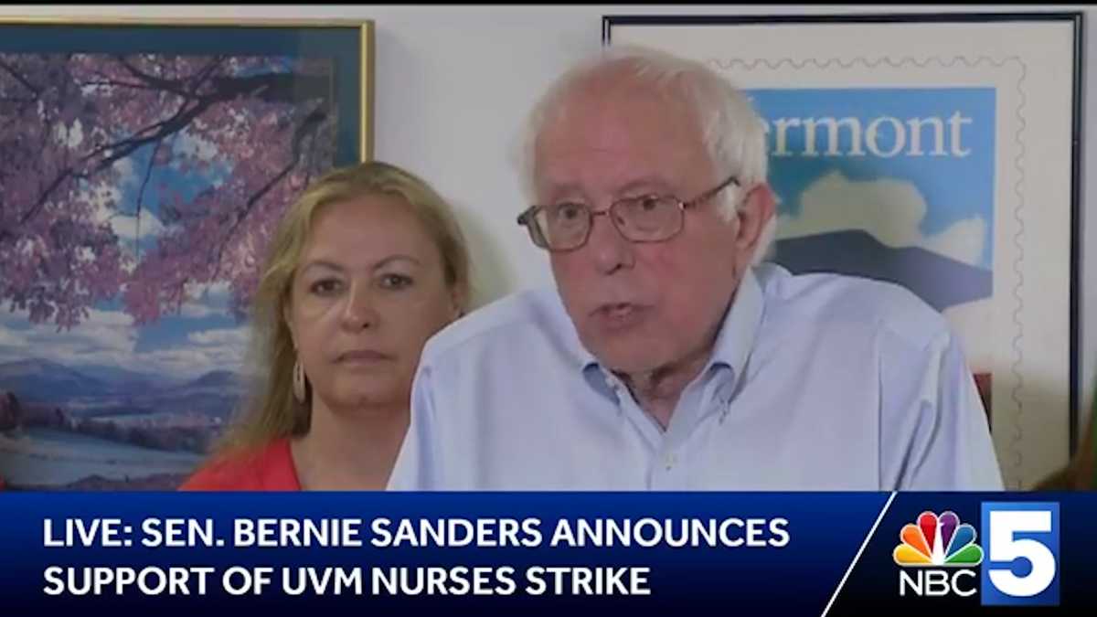 Sen. Bernie Sanders announces support of UVM nurses' strike