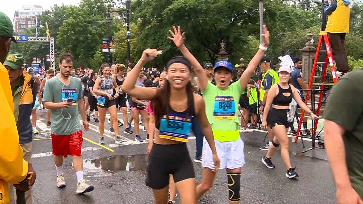 Thousands complete Boston 10K in rainy, hot, humid conditions