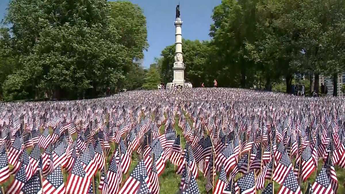 15th year of Memorial Day flag garden on Boston Common