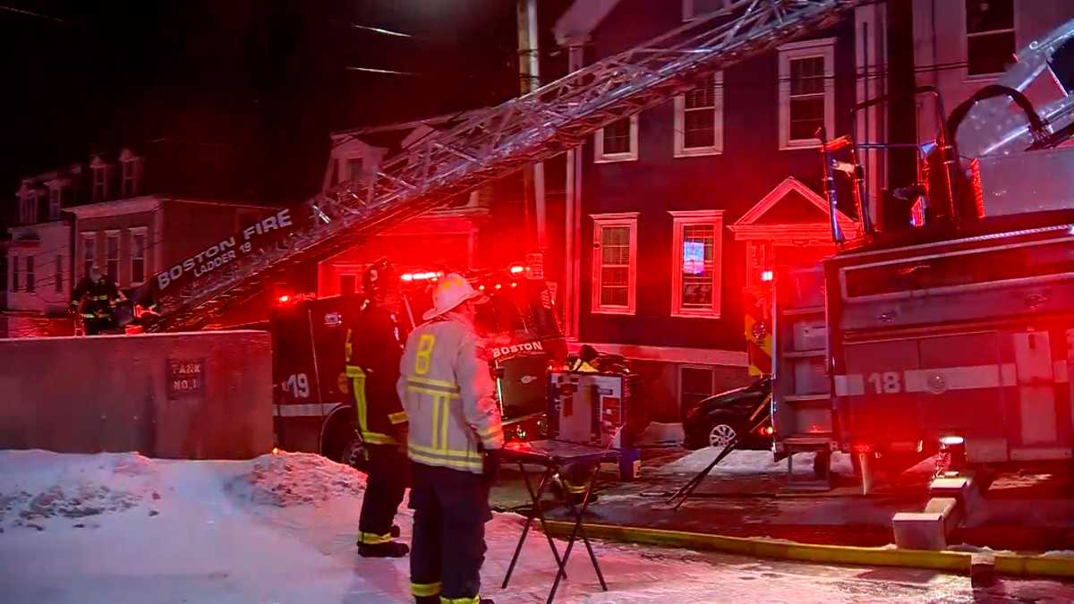 Boston firefighters battle freezing conditions during 2 house fires