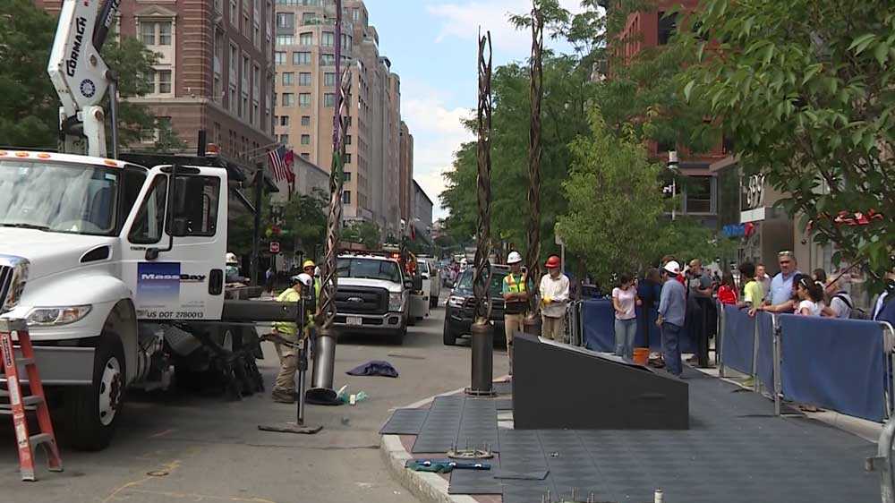 Boston Marathon bombing memorial closer to completion