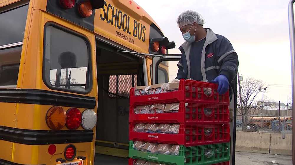 Boston school bus drivers, monitors delivering meals to students