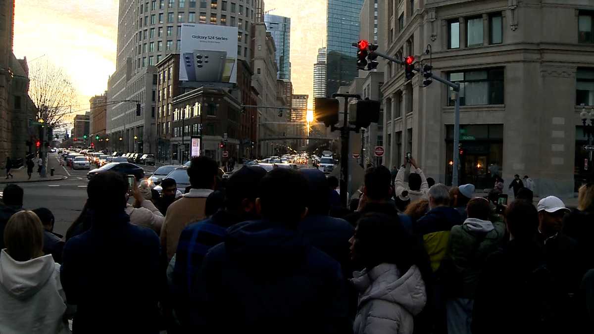 Clouds diminish 'Bostonhenge' sunset, disappointing dozens