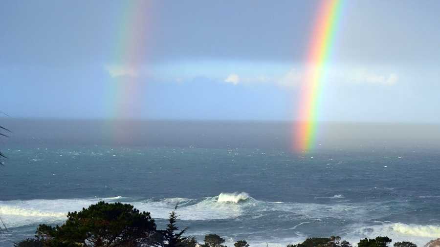 Brilliant rainbow arches over Central Coast