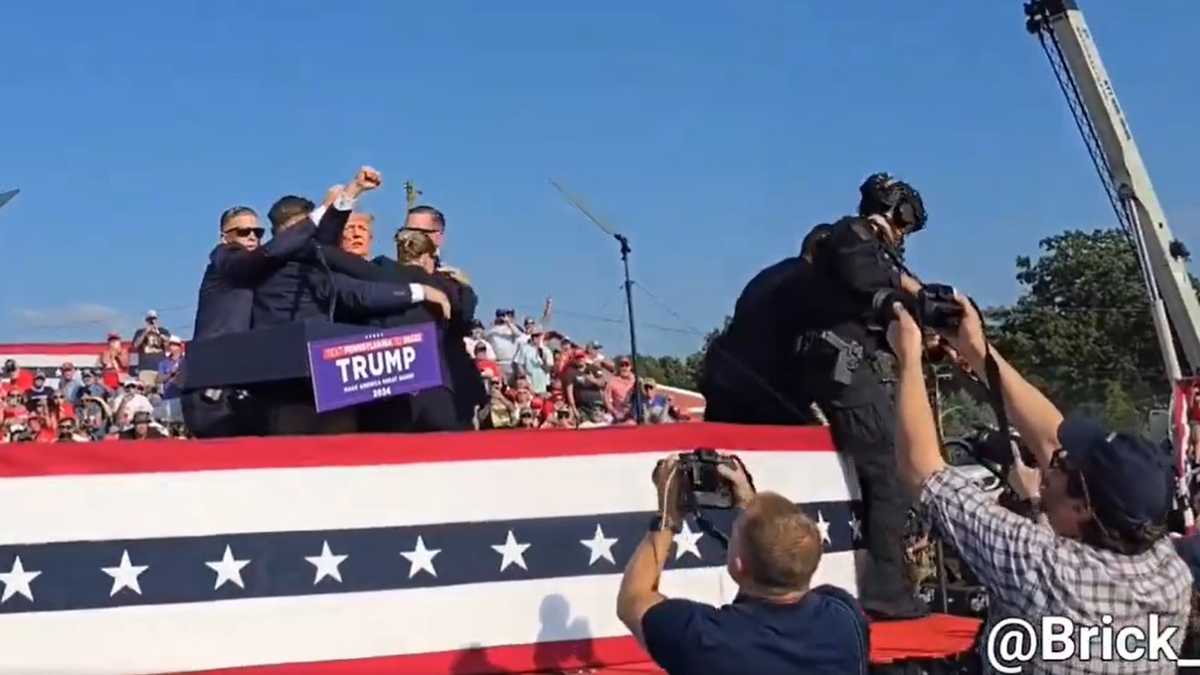 Video shows front row perspective after Trump rally shooting