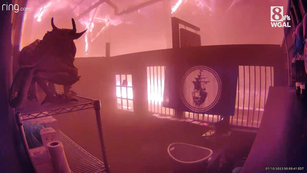 Camera captured Broad Street Market fire from the inside.