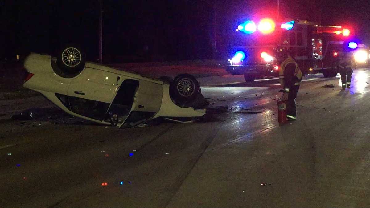 Crash Sends 2 To Hospital 1 Car Rolls Over Another Splits In Half