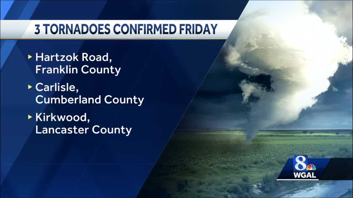 NWS: 3 tornadoes touched down in south-central Pennsylvania