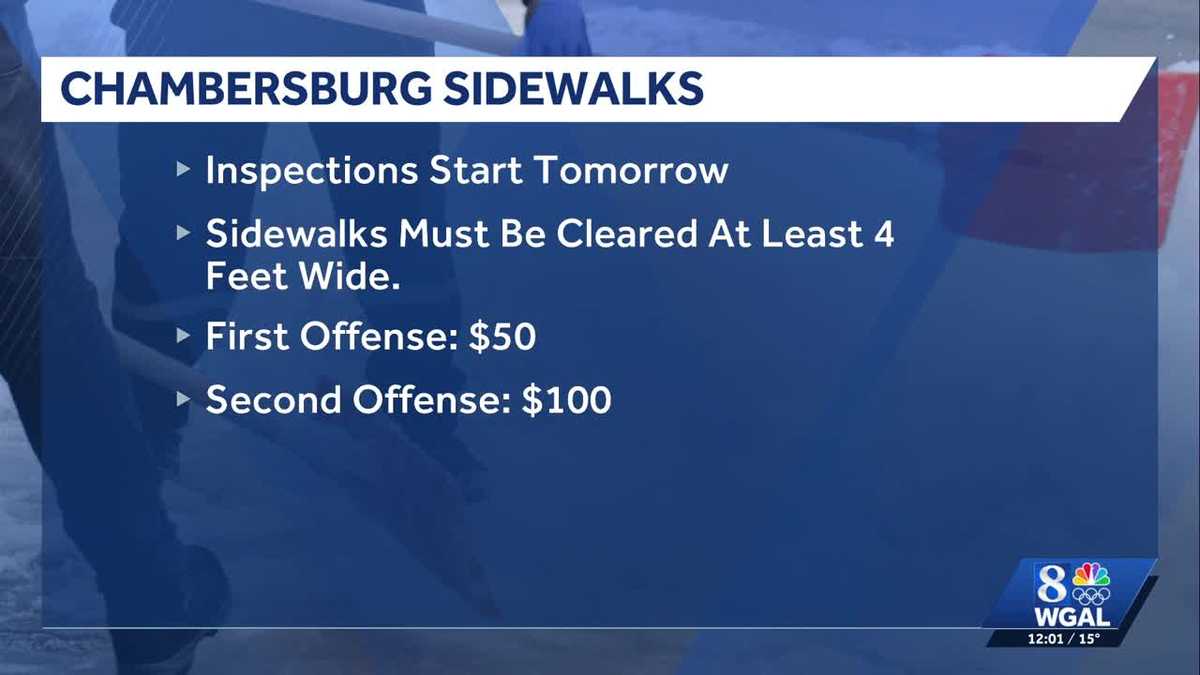 Chambersburg to inspect sidewalks for snow removal compliance