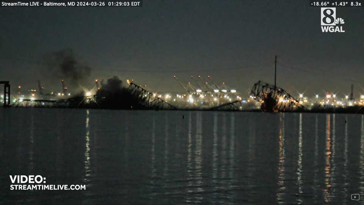 Video captured moment container ship crashed into Md. bridge