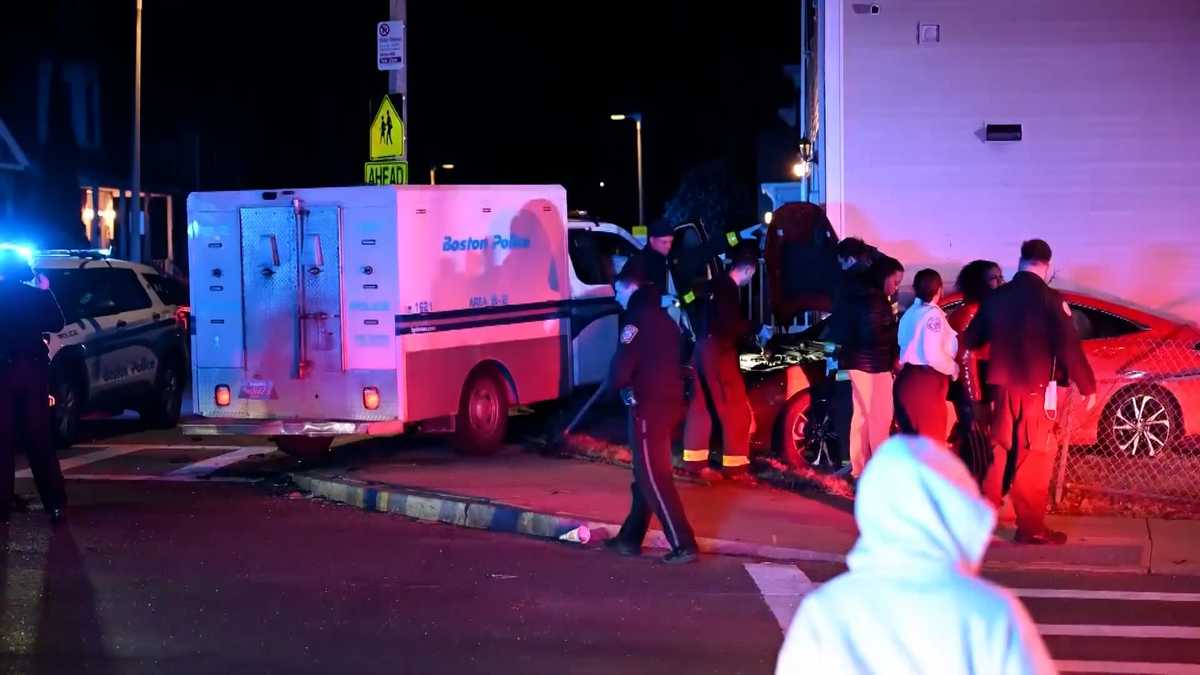 Sisters injured in crash with Boston PD wagon dispute police report