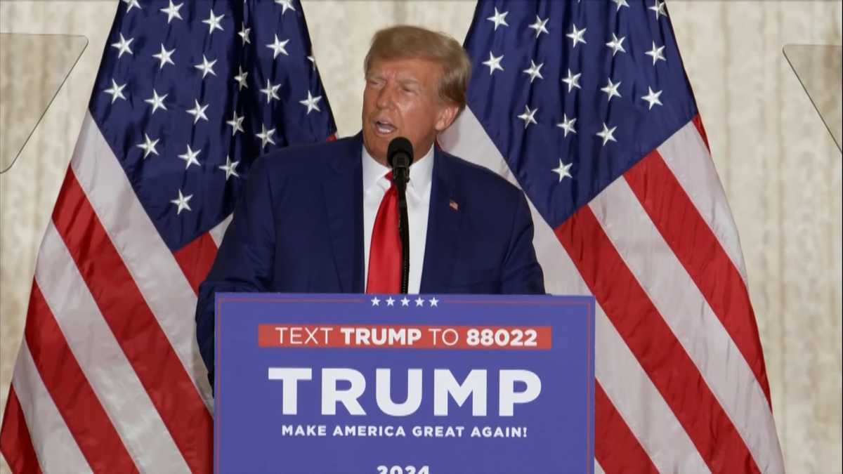 Trump gives Mar-a-Lago speech after pleading not guilty