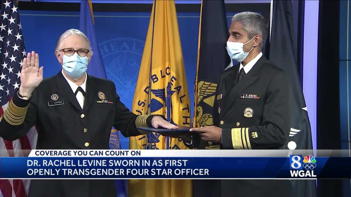 Levine sworn in as nation's first openly transgender four-star officer