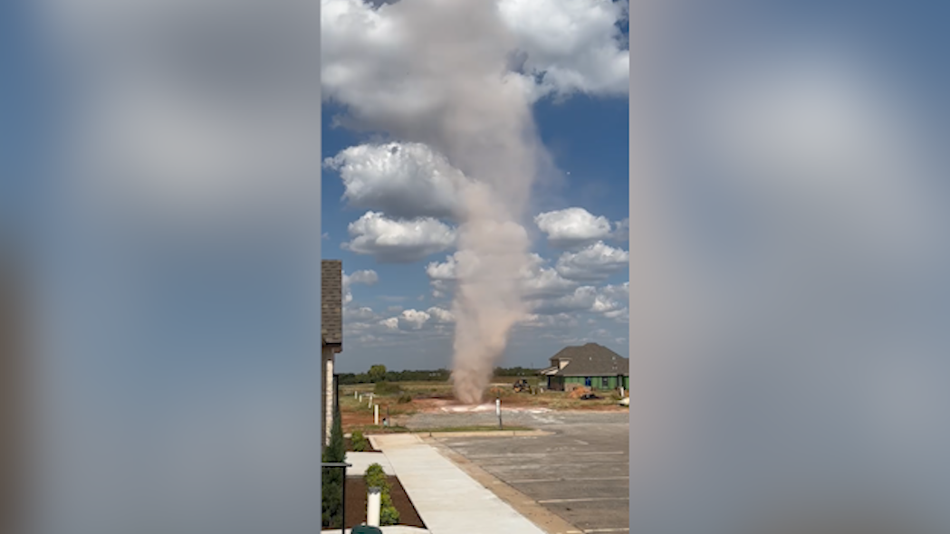 WATCH: Amazing dust devil caught on camera in OKC