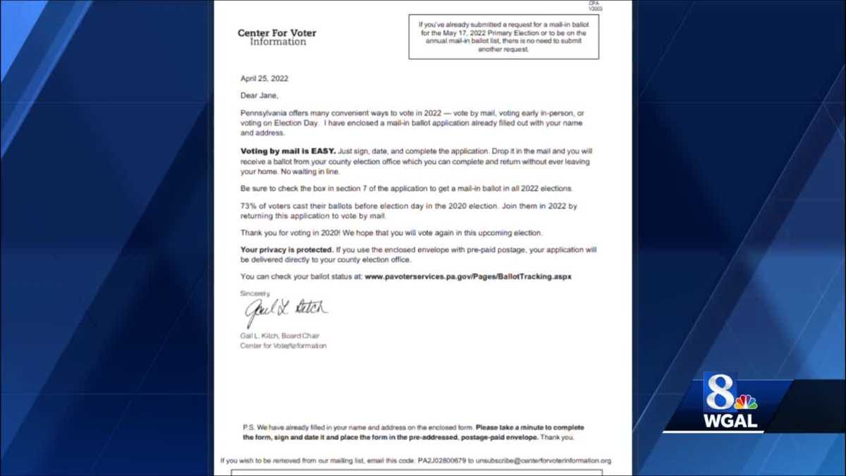 Some Pennsylvanians receive mailing with voting information