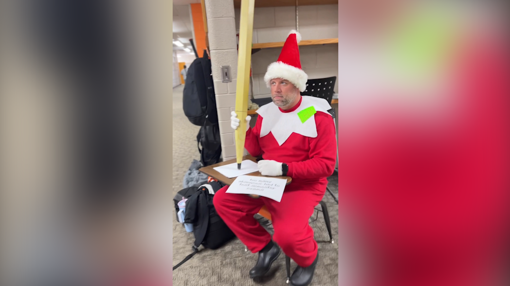 Oklahoma principal spreads cheer dressed as Elf on a Shelf