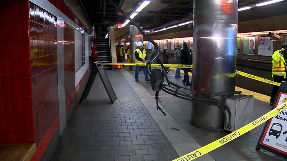Woman hit by falling equipment on platform at Harvard Station