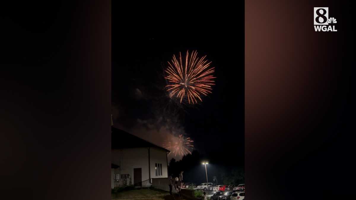 Lightning, fireworks illuminate night sky in Lancaster County, Pa.