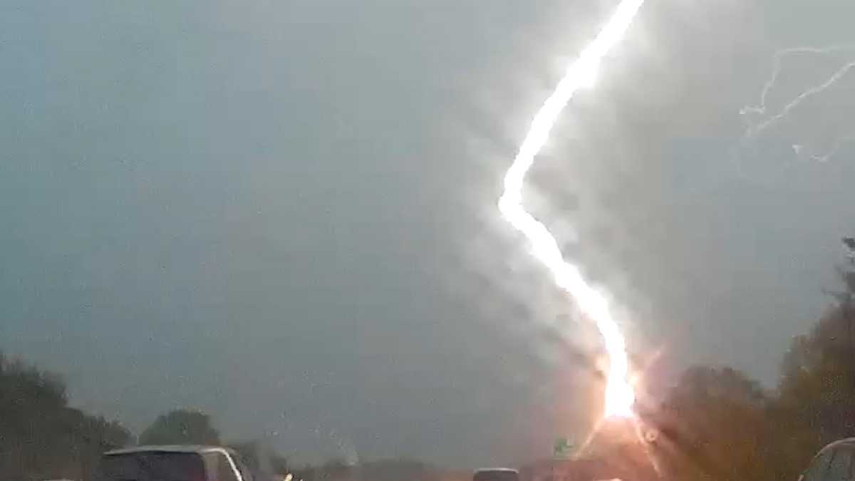 This lightning struck so fast, drivers didn't have time to react