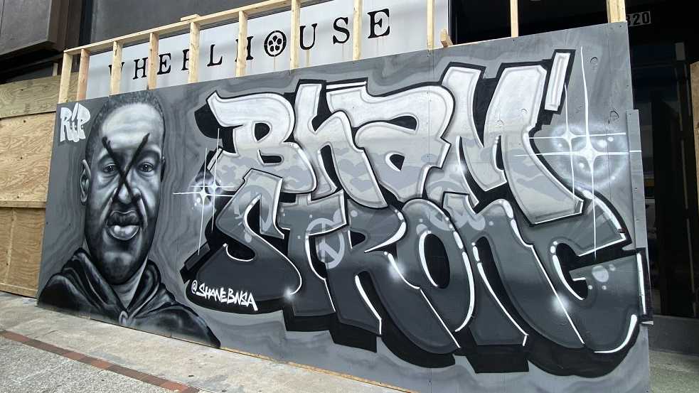 George Floyd mural defaced in Birmingham