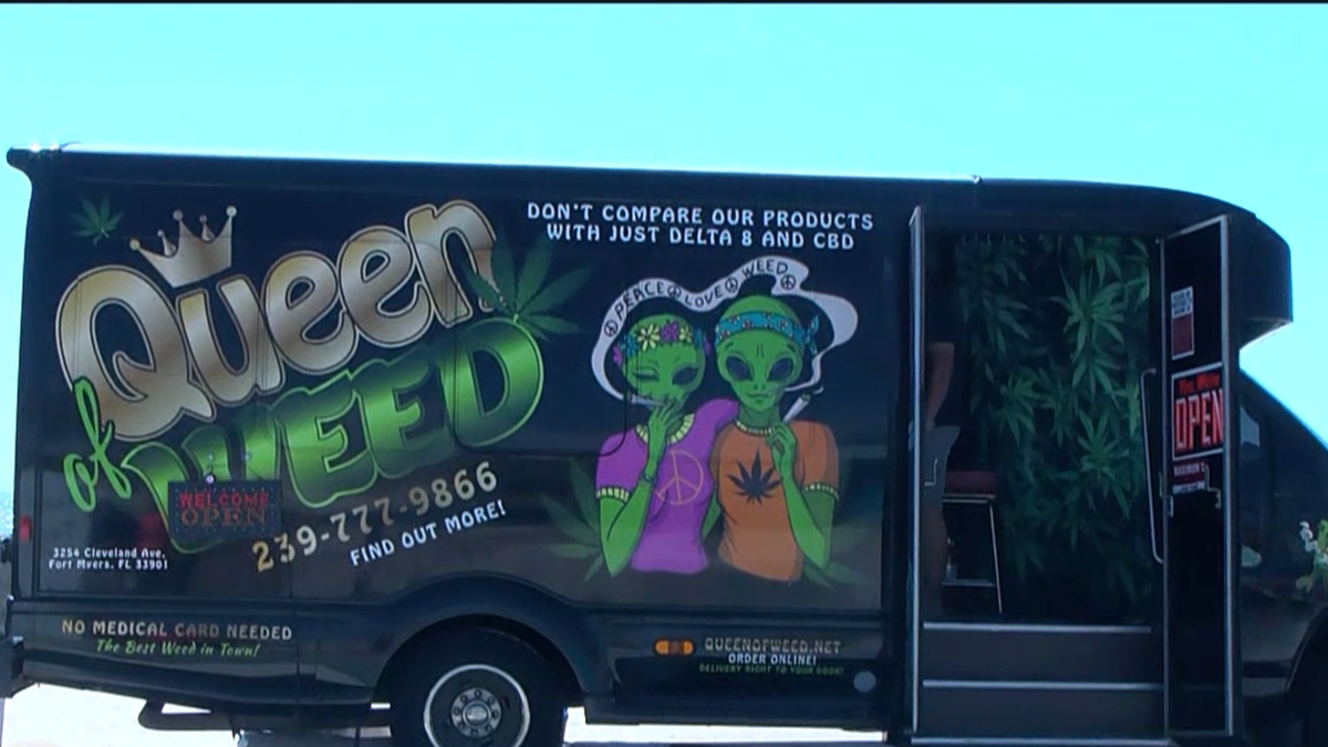 "Queen of Weed" bus draws mixed reactions on Fort Myers Beach