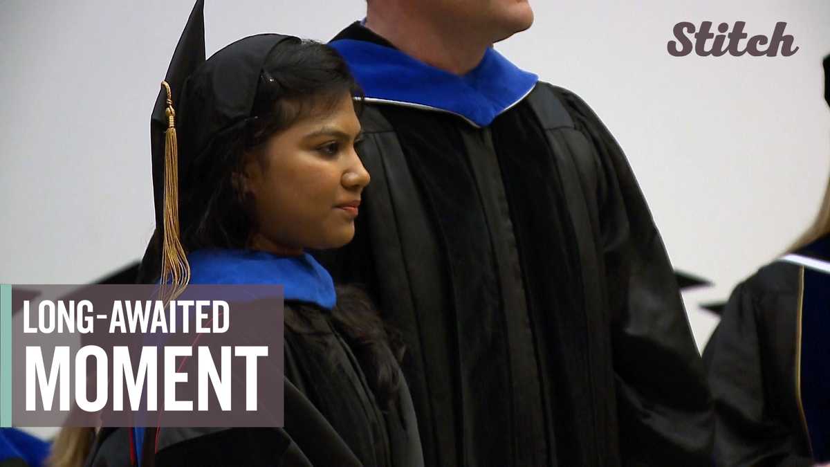 'Don't stop': Woman walking at her graduation years after massive ...