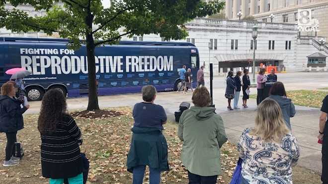 Harris-Walz reproductive freedom bus tour visits Harrisburg
