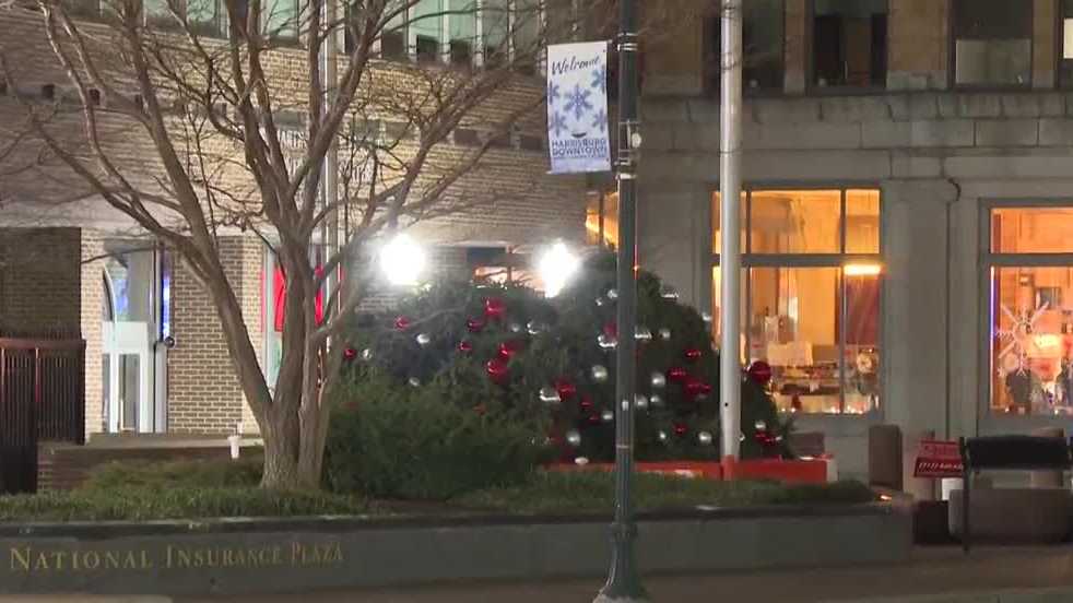 High winds topple Harrisburg Christmas tree | Video