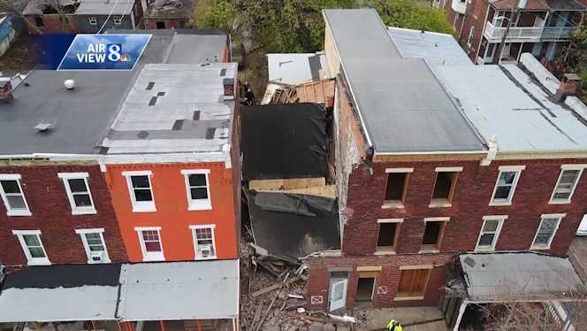 Condemned home under renovation collapses in Dauphin County, Pa.