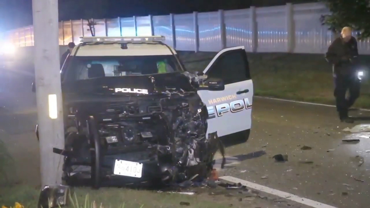 Several hurt in crash involving Uber, police cruiser on Cape Cod