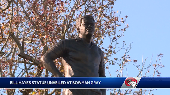 Bill Hayes statue unveiled at Bowman Gray Stadium