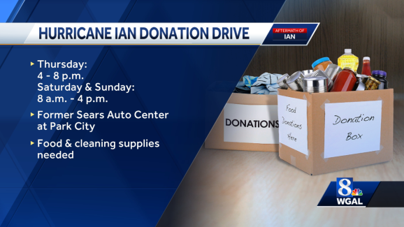 Donations being collected for people affected by Hurricane Ian