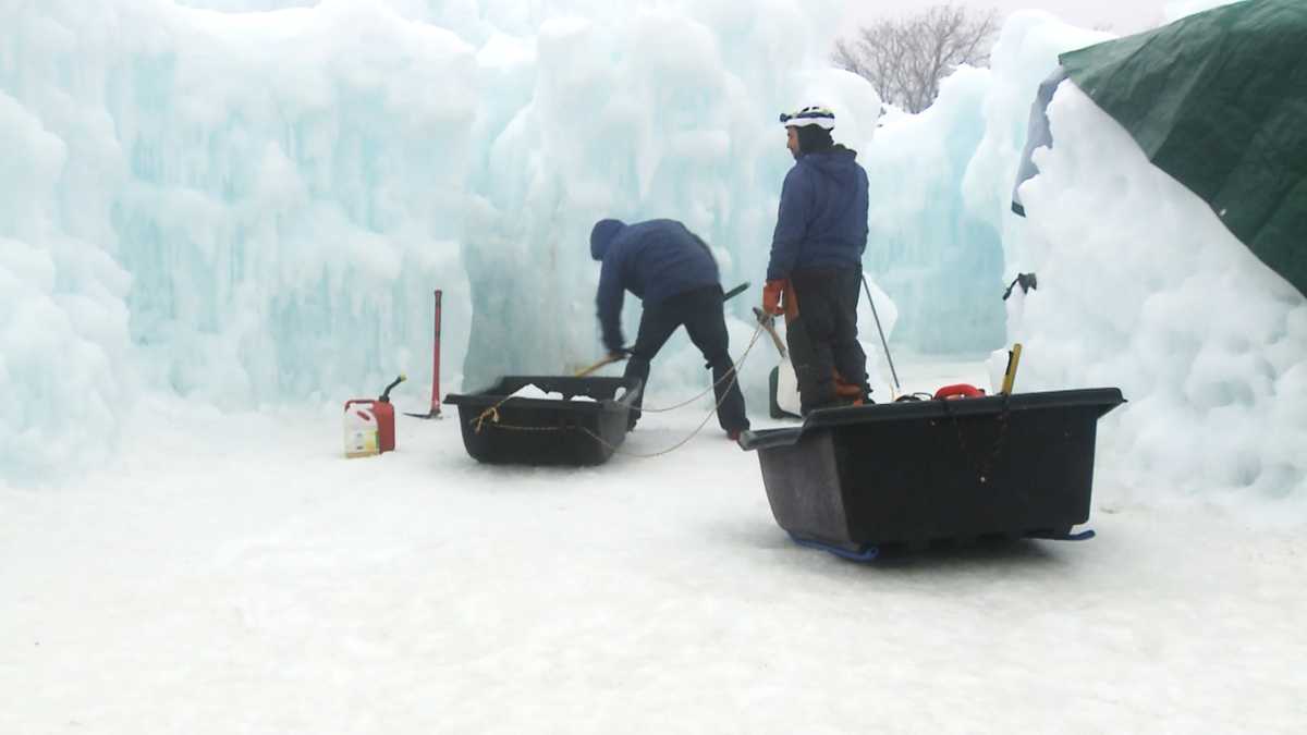 Crews try to restore Ice Castles damaged by rain, warm air