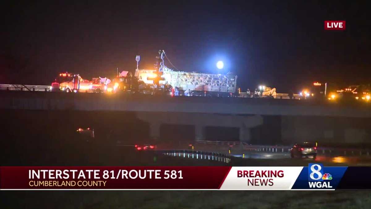 Tractor Trailer Crash Cleared On I 81 In Cumberland County Pa