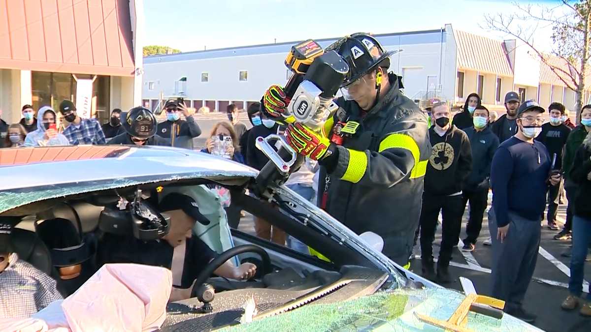 Firefighters in Mass. demonstrate 'Jaws of Life' rescue procedure