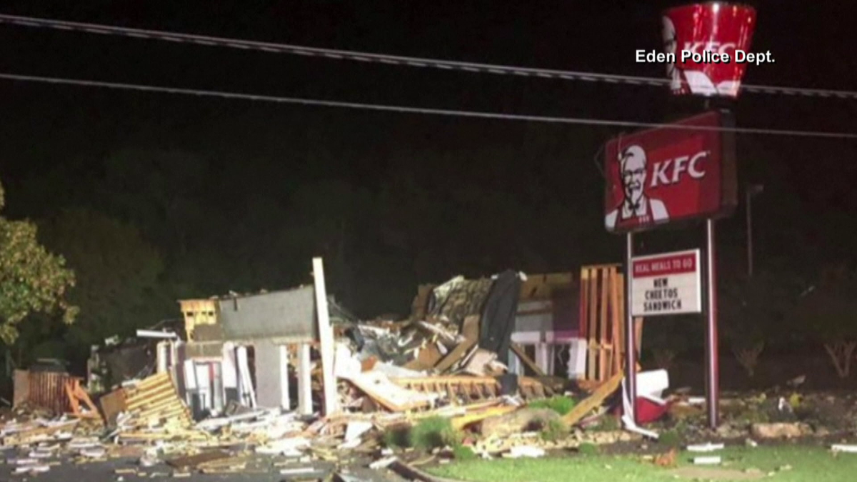 KFC blown to pieces in Eden, North Carolina