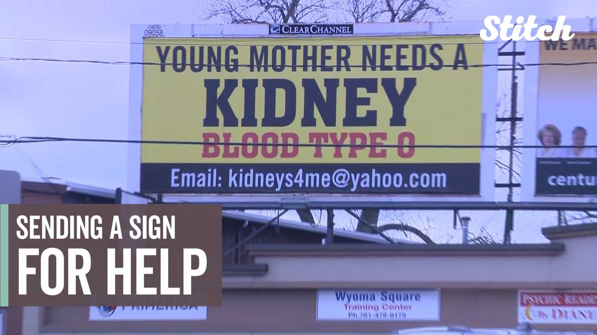 Billboard's simple message: 'Young Mother Needs a Kidney'