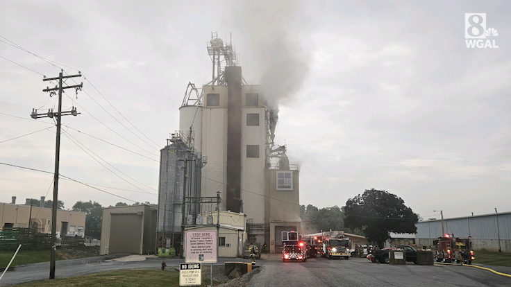 Firefighters battle fire at Hubbards Feeds in Lancaster County