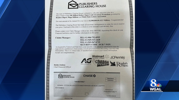Scam letter claims you won Publishers Clearing House prize