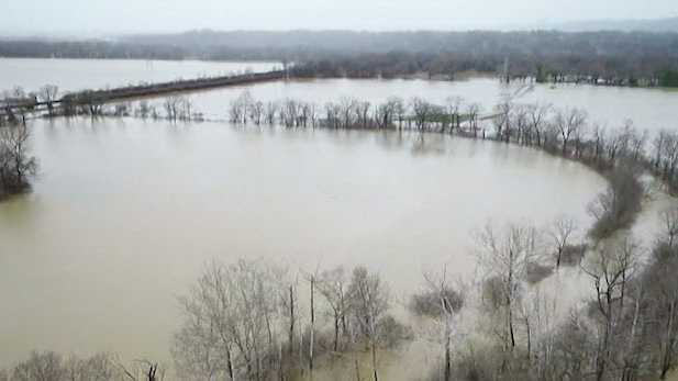 Aerial video: Little Miami River swallows several east side communities