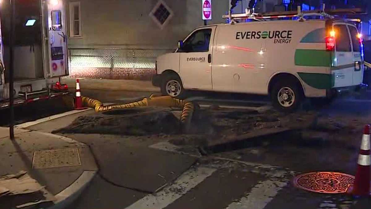 Part of Boston roadway blown to bits by manhole explosion