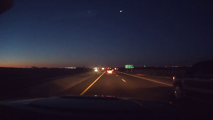 VIDEO: Meteor streaking through Oklahoma City sky caught on dash cam