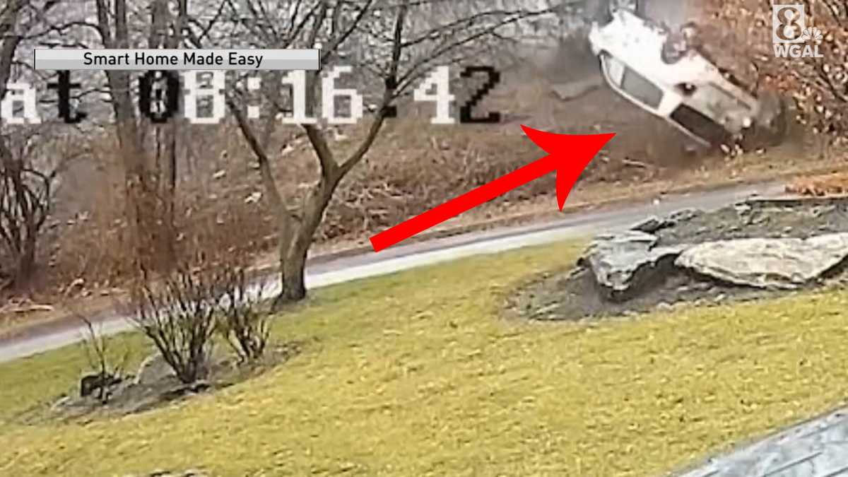 Minivan with 5 people inside flips off Pennsylvania road