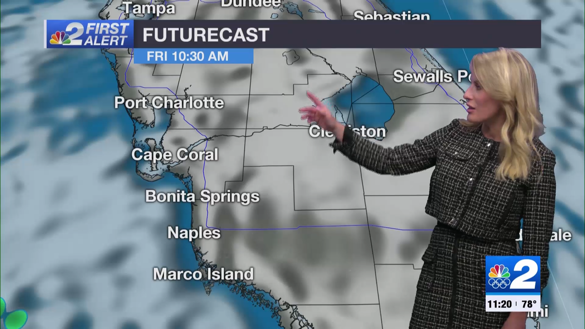 Inland-focused storms Thursday evening