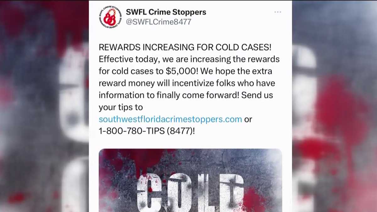 SWFL Crime Stoppers increases reward for information on cold cases to $5K
